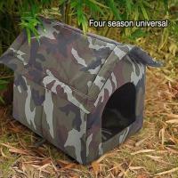 China Outdoor Waterproof Cat Small Dog Pet Bed Modern Square Design Portable Collapsible Oxford Fabric Carton Packaging All Seasons for sale