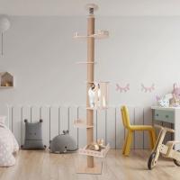 China 5-Layer Halloween-Themed Eco-Friendly Cat Climbing Frame & Tower Floor to Ceiling Solid Wood Furniture with Easy Assembly for sale