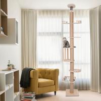 China 5-Layer Halloween-Themed Eco-Friendly Cat Climbing Frame & Tower Floor to Ceiling Solid Wood Furniture with Easy Assembly for sale