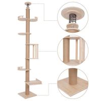 China 5-Layer Halloween-Themed Eco-Friendly Cat Climbing Frame & Tower Floor to Ceiling Solid Wood Furniture with Easy Assembly for sale