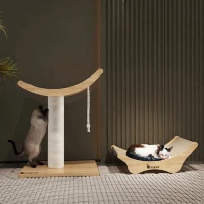 China Luxury Sisal Eco-Friendly Durable Cat Tower Scratcher Pet Furniture Wear-Resistance Grinding Claw Post Halloween Nesting Cat for sale
