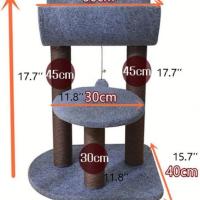 China Natural Sisal & Wool Eco-Friendly Cat Scratching Post & Climbing Frame with Christmas Design-Cat Toy for Grinding Claws for sale