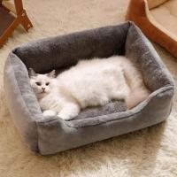 China Rectangle Classic Cat Dog Pet Bed with Fiber Material Waterproof & Eco-Friendly Design All in Carton Packaging for sale