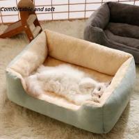China Rectangle Classic Cat Dog Pet Bed with Fiber Material Waterproof & Eco-Friendly Design All in Carton Packaging for sale