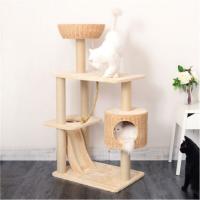 China Luxury Design Modern Multilayer Sisal Woven Wooden House Scratching Post Climbing Tree Halloween Carton Packing for sale