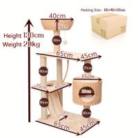 China Luxury Design Modern Multilayer Sisal Woven Wooden House Scratching Post Climbing Tree Halloween Carton Packing for sale