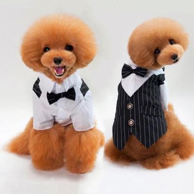 China Dog & Cat Tuxedo Costume Suit for Wedding Birthday Halloween Parties-Polyester Formal Shirt & Bow Tie Small to Medium Sizes for sale
