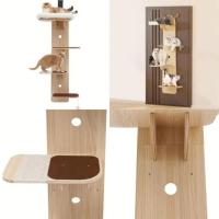 China Luxury 4-Tier Door Hanging Cat Tree 4.92ft Vertical Wooden Climbing Frame Four-Cat Bearing Stand for Halloween Scratching for sale