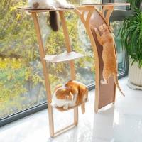 China Luxury Large Eco-Friendly Durable Cat Tree Scratcher Sisal Climbing Frame Ladder Slide Jumping Platform Halloween-themed Indoor for sale