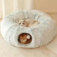 China Modern Waterproof Collapsible Cat Tunnel Bed Non-Slip Soft Plush Material Full Shape Tube Playground Toy Kittens Puppies Travel for sale
