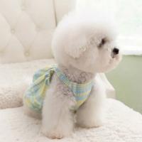 China Layered Fancy Dress Cute Dogs Summer Vest One Piece Puppy Spring Clothes Chihuahua Light Purple Striped Spandex Long Pet Skirt for sale