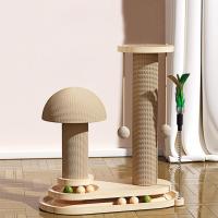 China Manufacturer Wholesale Beige MDF Board Wooden Toy Cat Scratcher for sale