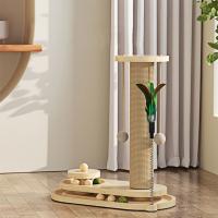 China Manufacturer Wholesale Beige MDF Board Wooden Toy Cat Scratcher for sale