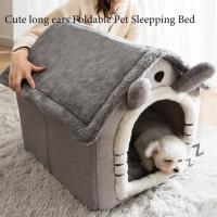 China Fashionable Modern Indoor Warm Pet Bed Tent House Soft Dog Kennel Removable Cushion for Small Medium Large Pets Fiber Material for sale