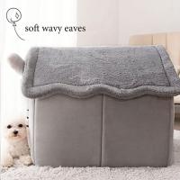 China Fashionable Modern Indoor Warm Pet Bed Tent House Soft Dog Kennel Removable Cushion for Small Medium Large Pets Fiber Material for sale