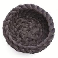 China Handmade Tweed Round Rattan Cage Modern Bowl Shapewoven by Hand Cat Nest Knitted Pet Bed for Dog and Cat for sale