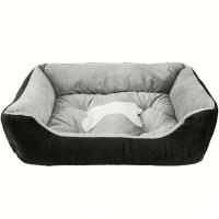 China Wholesale Luxury Waterproof Cartoon Suede Ultra Soft Rectangle Dog Bed Washable for sale