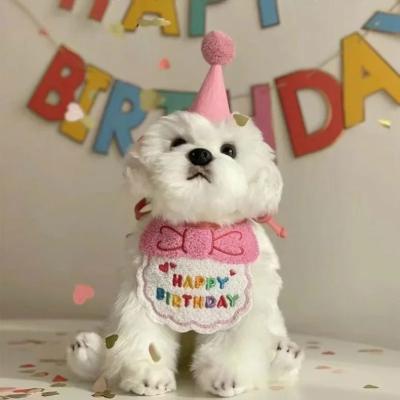 China 1set Cute Puppy Kitten Halloween Birthday Dog Cat Hats Scarves Creative Comfortable Machine Washable Polyester Material All Pet for sale
