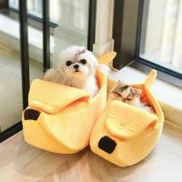 China Banana Cat Bed Modern Funny Cute Cozy Fiber Cat Mat Warm Durable Portable Pet Basket Kennel Multicolor Dog Cushion Indoor for sale