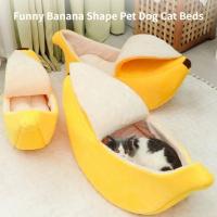 China Banana Cat Bed Modern Funny Cute Cozy Fiber Cat Mat Warm Durable Portable Pet Basket Kennel Multicolor Dog Cushion Indoor for sale