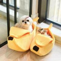 China Banana Cat Dog Bed House Modern Fashion Funny Cute Cozy Warm Durable Portable Pet Kennel Mattress Washable Multicolor for sale