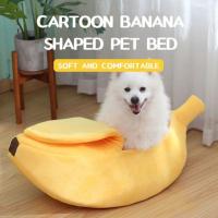 China Banana Cat Dog Bed House Modern Fashion Funny Cute Cozy Warm Durable Portable Pet Kennel Mattress Washable Multicolor for sale