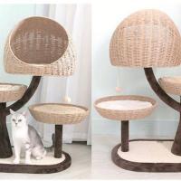China Hot Sale Climbing Rack House Shelf Weaving Pet Litter Sisal Jumping Platform Tree for sale