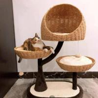 China Hot Sale Climbing Rack House Shelf Weaving Pet Litter Sisal Jumping Platform Tree for sale