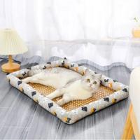 China Summer Cat Beds Pet Cooling Mat Pad Lightweight Breathable Rattan Pet Bed Cooling Ice Nest for Small Animal Dogs Supplies for sale