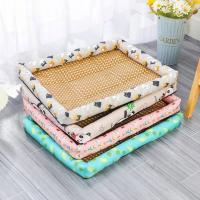 China Summer Cat Beds Pet Cooling Mat Pad Lightweight Breathable Rattan Pet Bed Cooling Ice Nest for Small Animal Dogs Supplies for sale