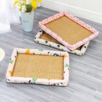 China Summer Cat Beds Pet Cooling Mat Pad Lightweight Breathable Rattan Pet Bed Cooling Ice Nest for Small Animal Dogs Supplies for sale
