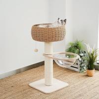 China Fat Cat Puppet Maine Cat Nest Tree with Four Seasons Climbing Frame Rattan Sisal Nest Wood Material for One or Four Cats for sale