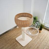 China Fat Cat Puppet Maine Cat Nest Tree with Four Seasons Climbing Frame Rattan Sisal Nest Wood Material for One or Four Cats for sale
