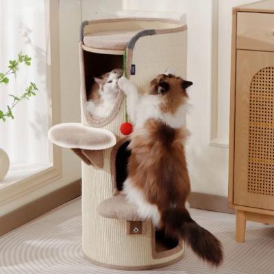 China Multifunctional Large Cat Climbing Frame Wear-Resistant Sisal Scratching Post Multi-Layer Cat Bed Pet Supplies with Toys for sale