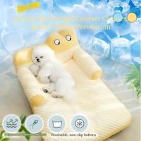 China Pet Sofa Ice Doudou Backrest Big Eye Cushion Cool Feeling Cat Kennel Dog Kennel Cushion Breathable Removable and Washable Sofa for sale