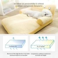 China Pet Sofa Ice Doudou Backrest Big Eye Cushion Cool Feeling Cat Kennel Dog Kennel Cushion Breathable Removable and Washable Sofa for sale