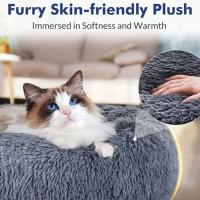 China 40-90cm Fashion Dot Pattern Waterproof Dog Bed for Large Medium Dogs Super Soft Plush Cat Bed Removable Washable Winter Warm for sale