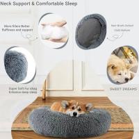 China 40-90cm Fashion Dot Pattern Waterproof Dog Bed for Large Medium Dogs Super Soft Plush Cat Bed Removable Washable Winter Warm for sale