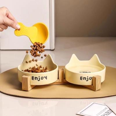 China Durable Eco-Friendly Cat Ear Pet Bowl Slow-Bowls Water Fountain Portable Outdoor Food Bowl Dogs Small Animals Elevated Design for sale