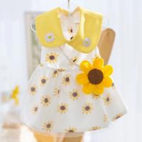 China Cute Korean Style Solid Summer Halloween Dress for Pet Dogs Princess Mesh Skirt with Bow Lace for Poodle Chihuahua Christmas for sale