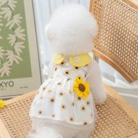 China Cute Korean Style Solid Summer Halloween Dress for Pet Dogs Princess Mesh Skirt with Bow Lace for Poodle Chihuahua Christmas for sale