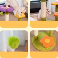 China Luxury Cat Tree House MDF Sisal Flower Scratcher Jumping Frame Halloween Pet Furniture Sofa Protector Climbing Toys for Cats for sale