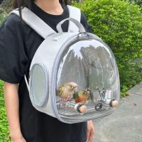 China Portable Fashion Bird Backpack with Zipper Closure Plastic Bubble Cage for Outdoor Travel Hiking for Birds and Parrots for sale