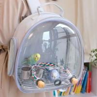 China Portable Fashion Bird Backpack with Zipper Closure Plastic Bubble Cage for Outdoor Travel Hiking for Birds and Parrots for sale