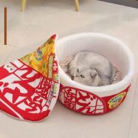China Pet Dog Cat House Kennel Super Large Instant Noodle Warm Dog Cat Nest Beds Cushion Udon Cup Noodle Pet Bed Cozy Nest for sale