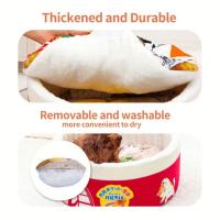 China Pet Dog Cat House Kennel Super Large Instant Noodle Warm Dog Cat Nest Beds Cushion Udon Cup Noodle Pet Bed Cozy Nest for sale