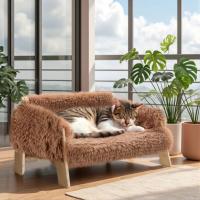 China Breathable Fashion Wood Pet Bed 4 Feet Elevated Indoor Dog Cat Sofa Waterproof Comfortable Small Animal Bed Cozy Eco-Friendly for sale