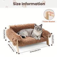 China Breathable Fashion Wood Pet Bed 4 Feet Elevated Indoor Dog Cat Sofa Waterproof Comfortable Small Animal Bed Cozy Eco-Friendly for sale