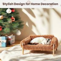 China Breathable Fashion Wood Pet Bed 4 Feet Elevated Indoor Dog Cat Sofa Waterproof Comfortable Small Animal Bed Cozy Eco-Friendly for sale