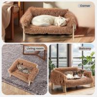 China Breathable Fashion Wood Pet Bed 4 Feet Elevated Indoor Dog Cat Sofa Waterproof Comfortable Small Animal Bed Cozy Eco-Friendly for sale